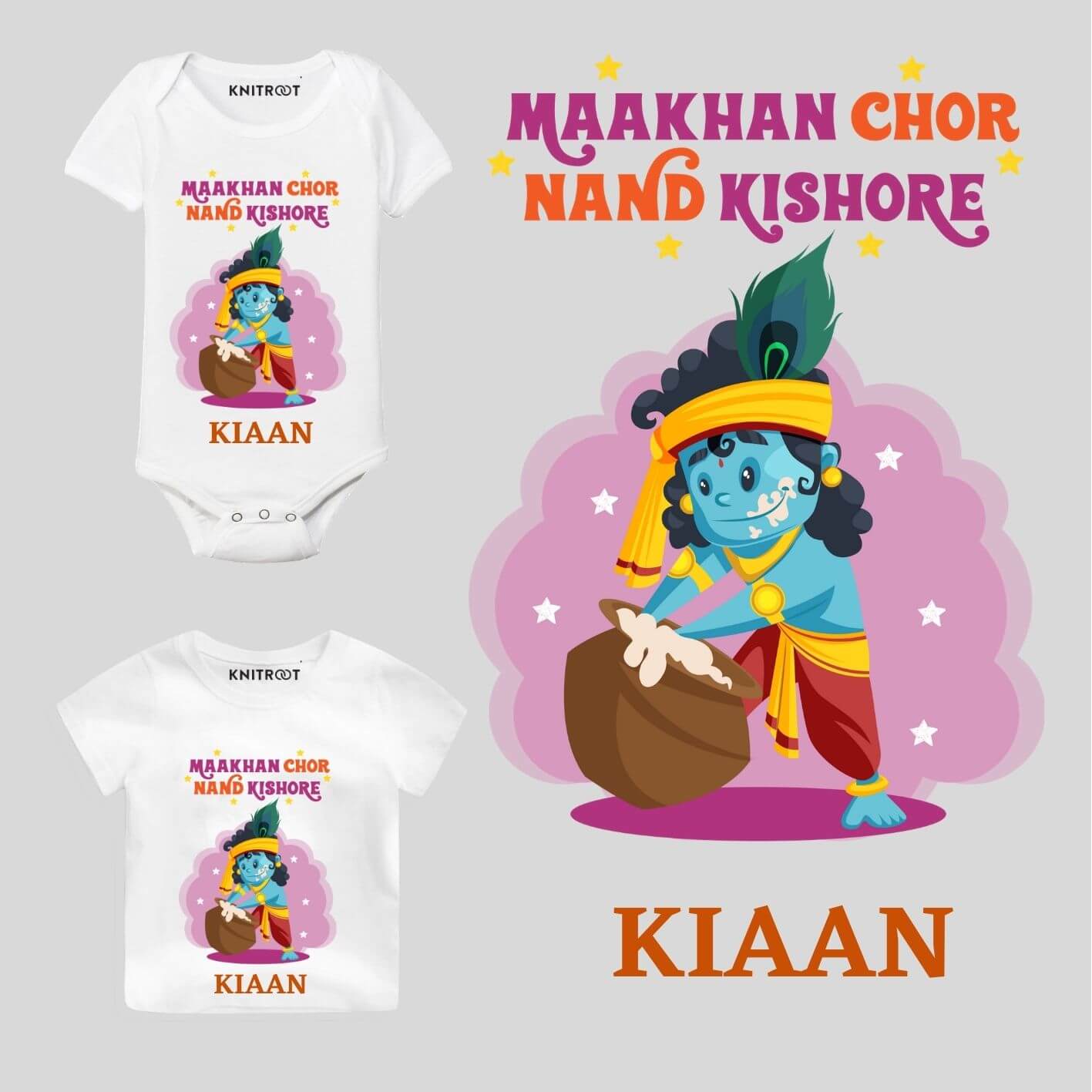 Krishna Janmashtami Clothes For Baby | Customized Baby Outfit | KNITROOT